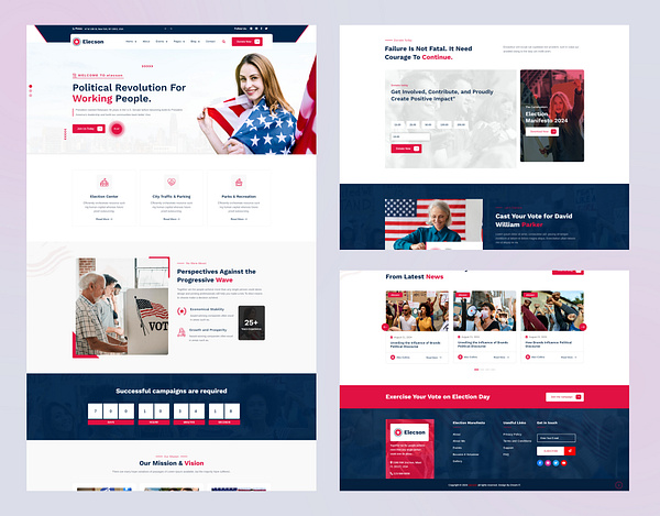 Political Website Template by Hossen Babu Orfe Hira on Dribbble