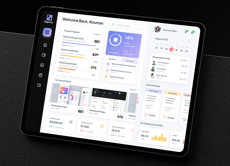 Agency Project Management Dashboard UI Design by Opedia Studio ...