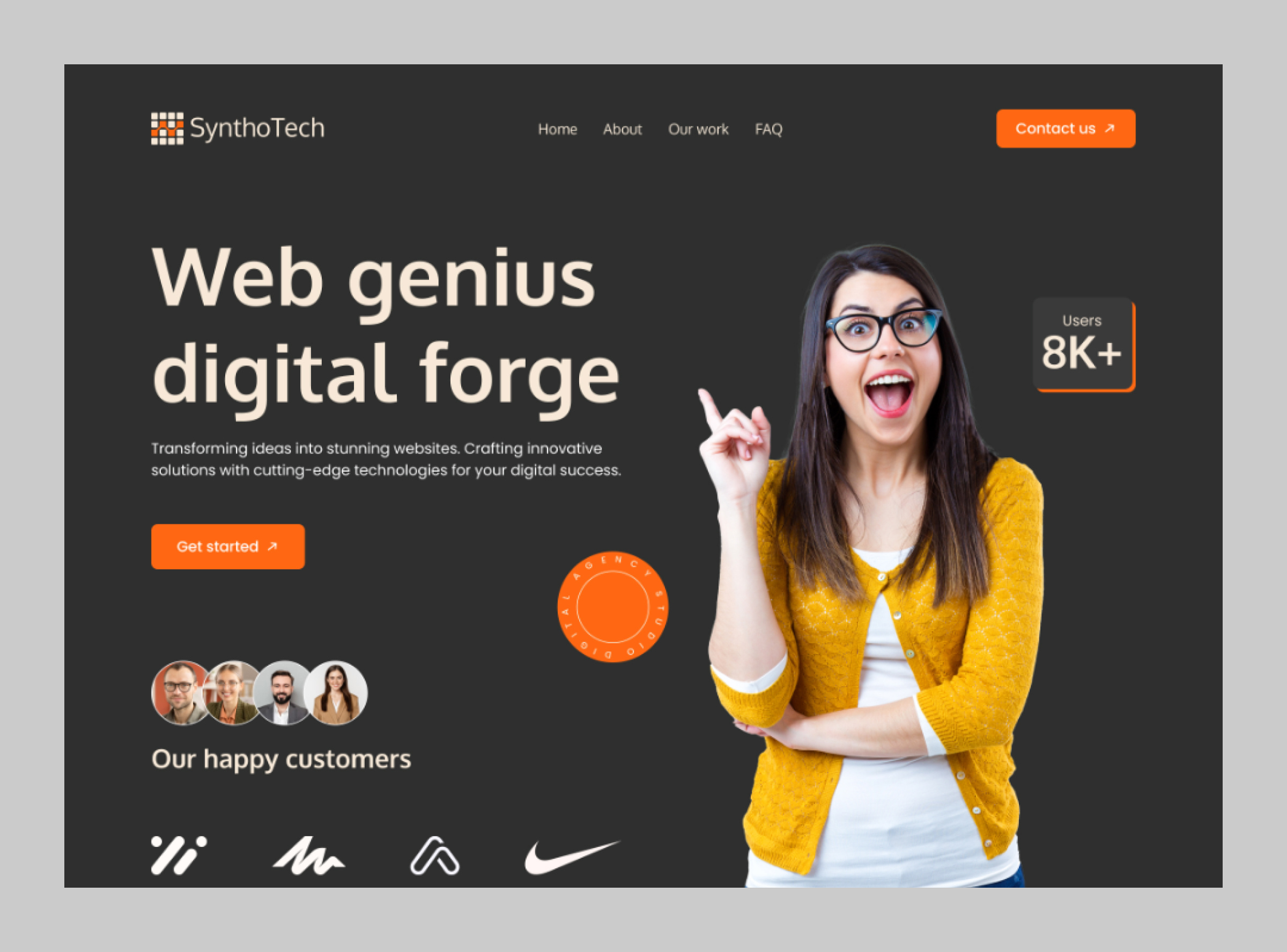 SynthoTech - Digital Agency Landing Page by Prosenjit Deb on Dribbble