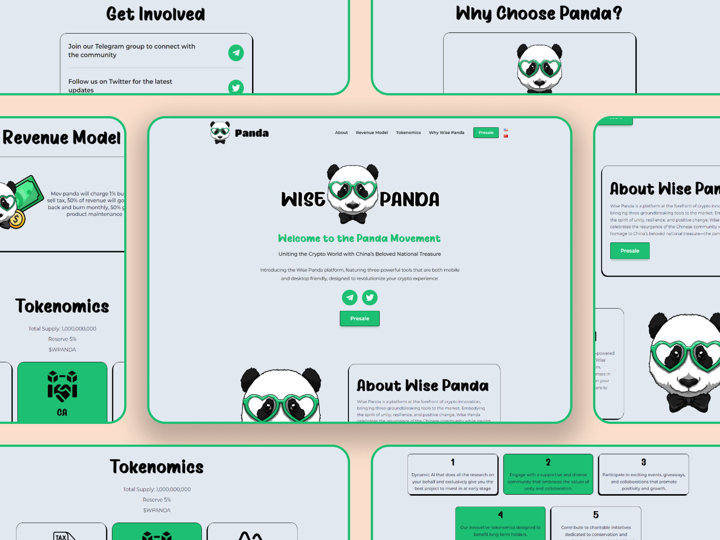 WisePanda Meme Token Landing Page by Adebayo Toheeb on Dribbble