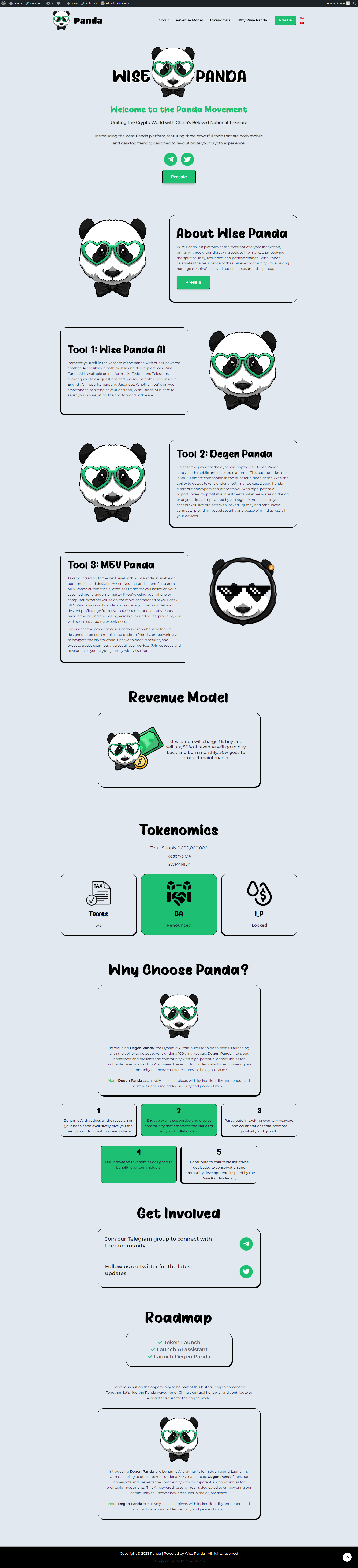 WisePanda Meme Token Landing Page by Adebayo Toheeb on Dribbble