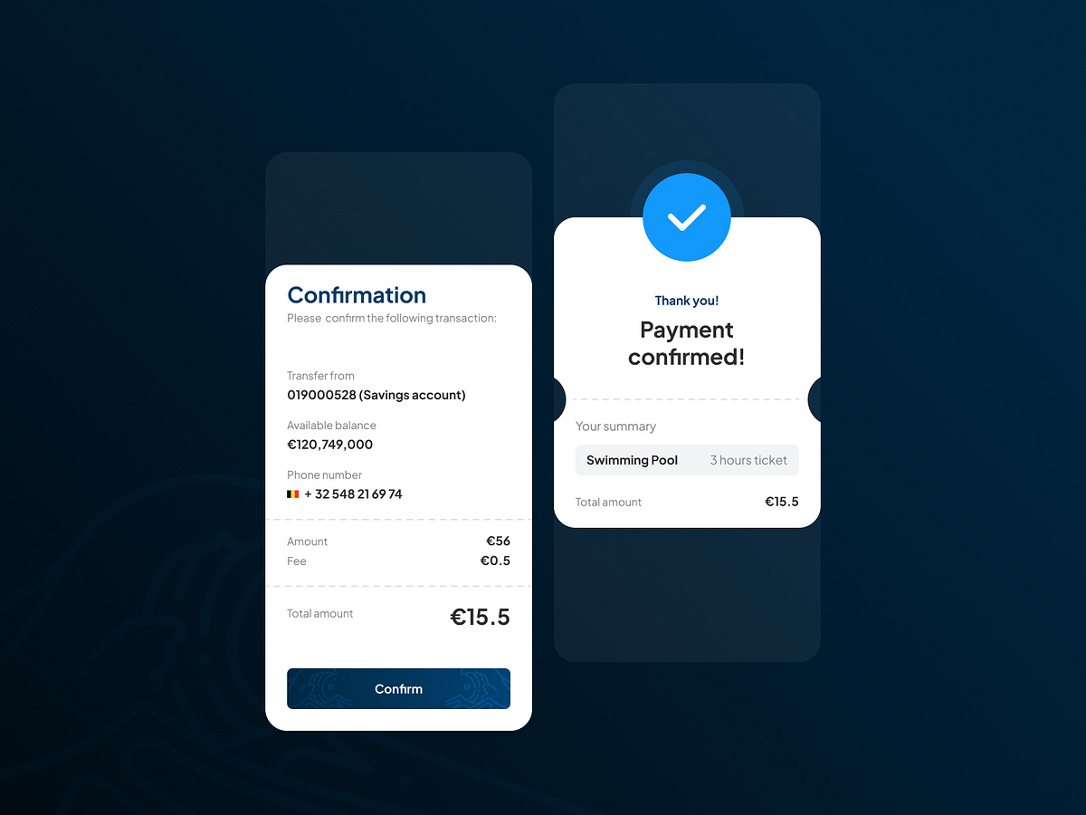 Payment Confirmation Screen by Kristina Papakina on Dribbble