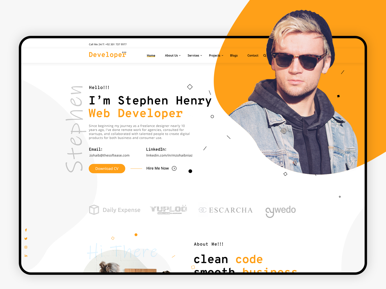 Creative Web Developer Landing Page by Hamza on Dribbble