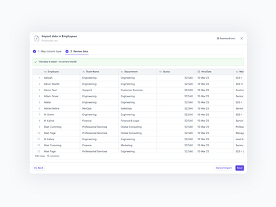 Table UI design by Hari Teja for turingLabs on Dribbble