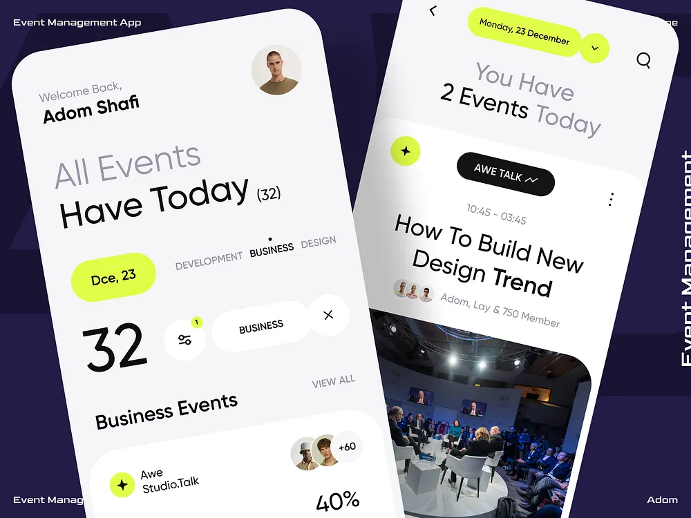 Event Management App designs, themes, templates and downloadable ...