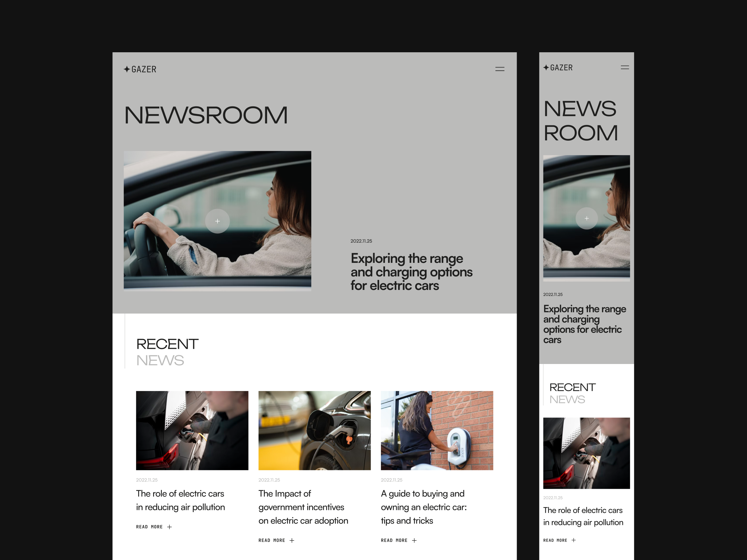 Electric Car Website - News Page by Aryo Pamungkas for SLAB Design ...