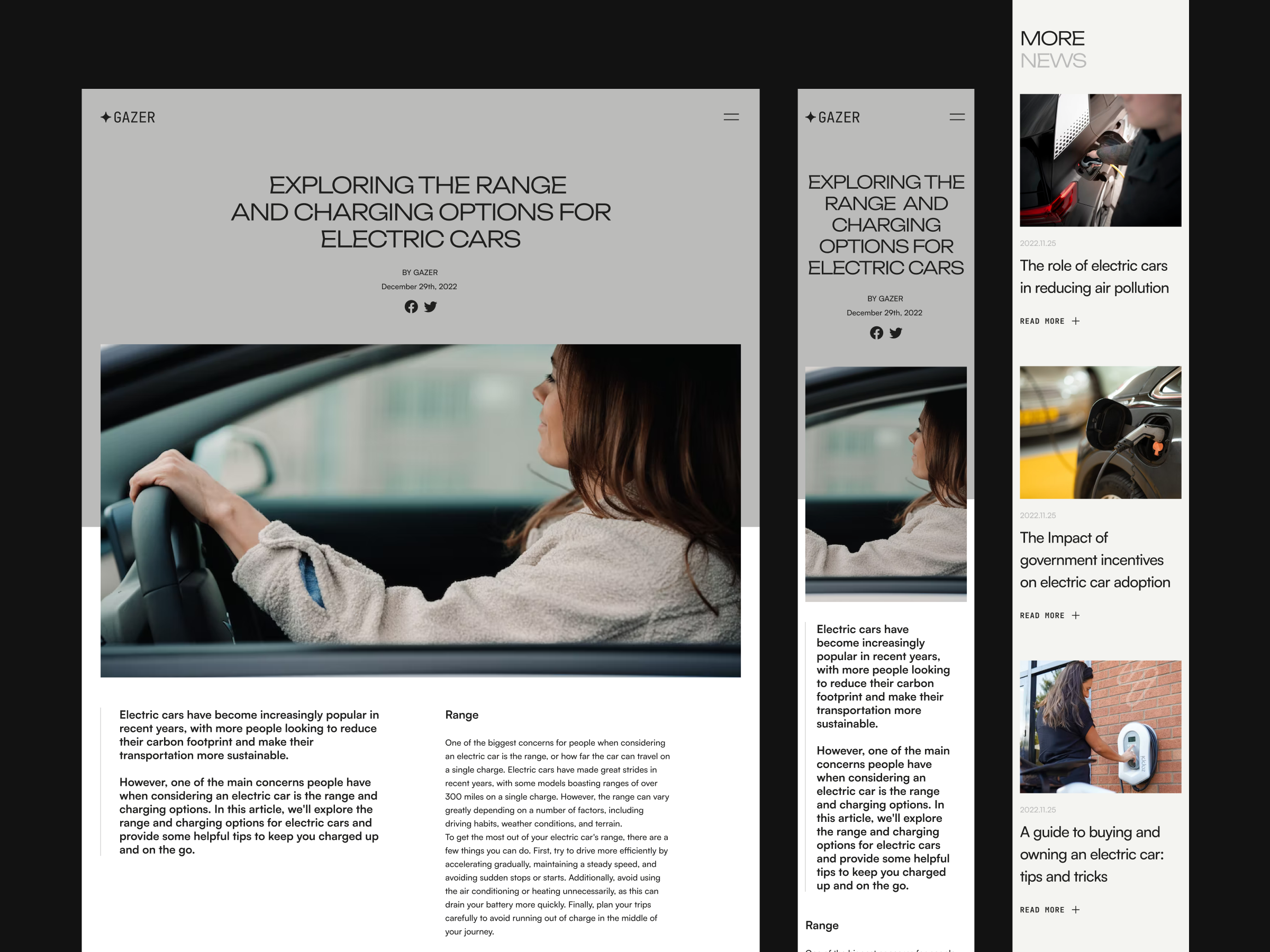 Electric Car Website - News Page by Aryo Pamungkas for SLAB Design ...