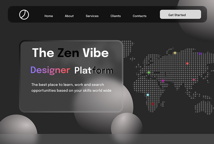 Glass Morphic landing page by Semmozhiyal on Dribbble
