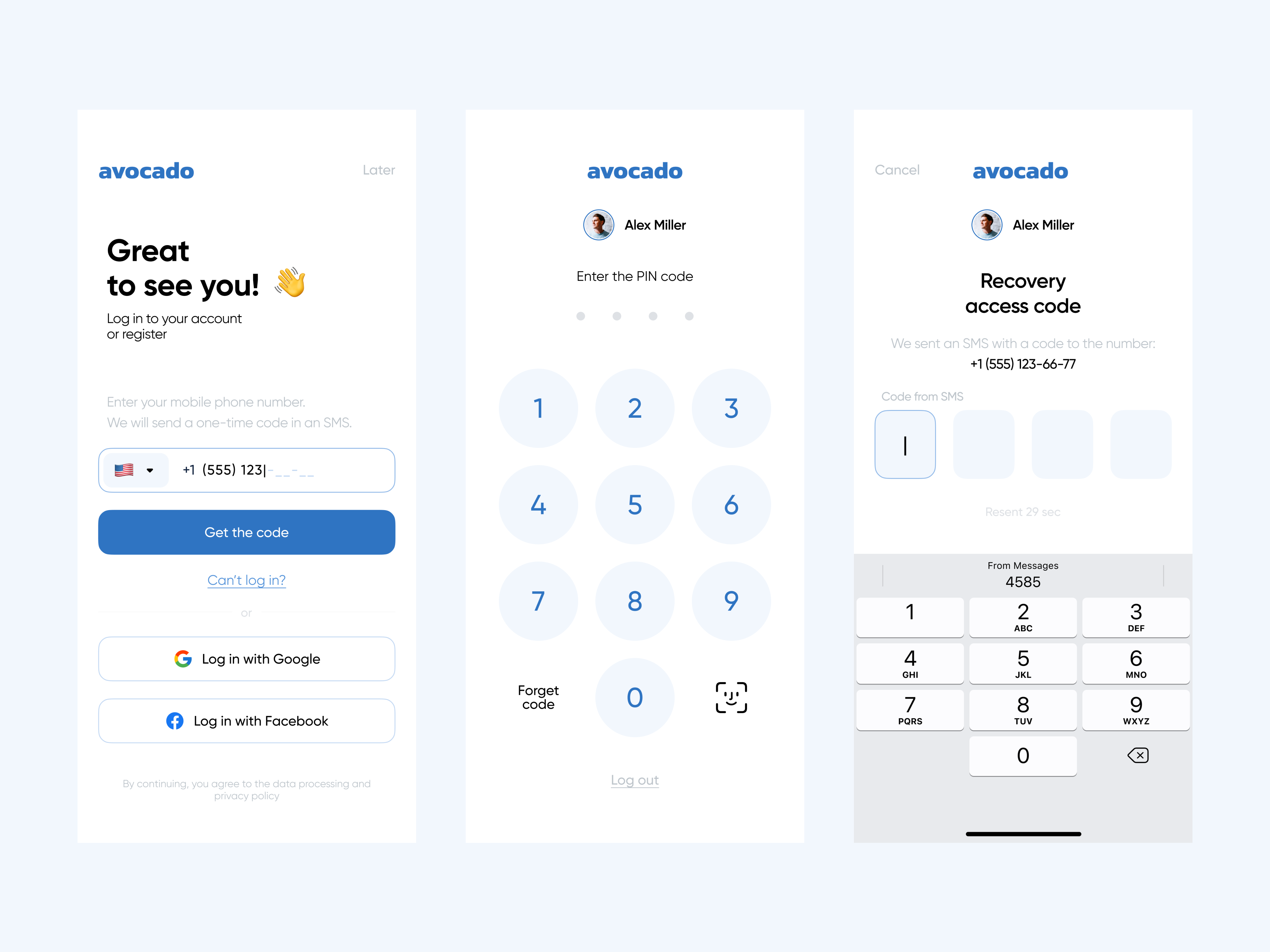 PIN code UI by Dmitriy Titovets on Dribbble