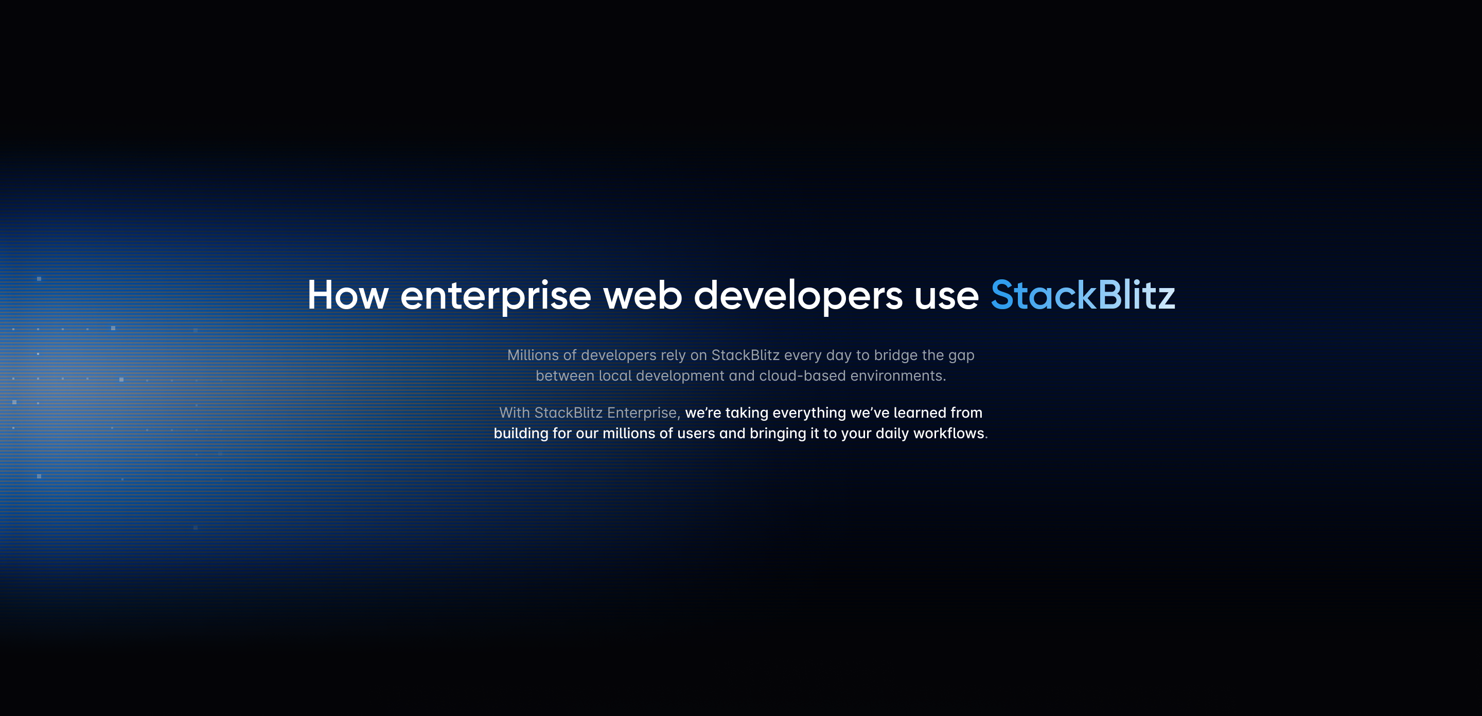 Stackblitz - Enterprise page by Vincent Rodriguez on Dribbble