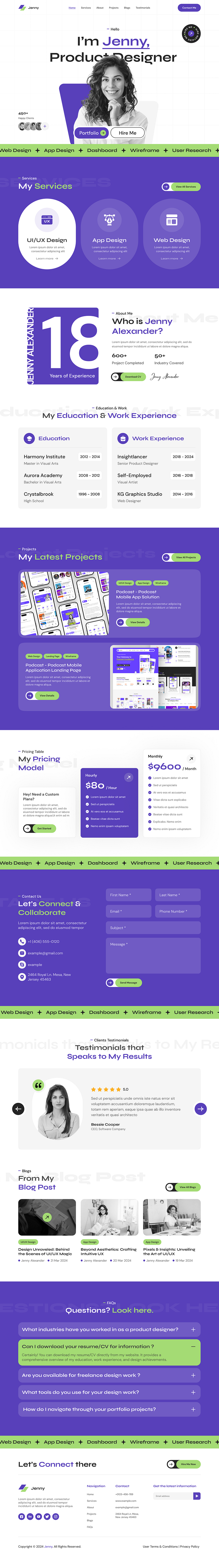 Personal Portfolio Website Design Figma | Web Design by Insightlancer ...