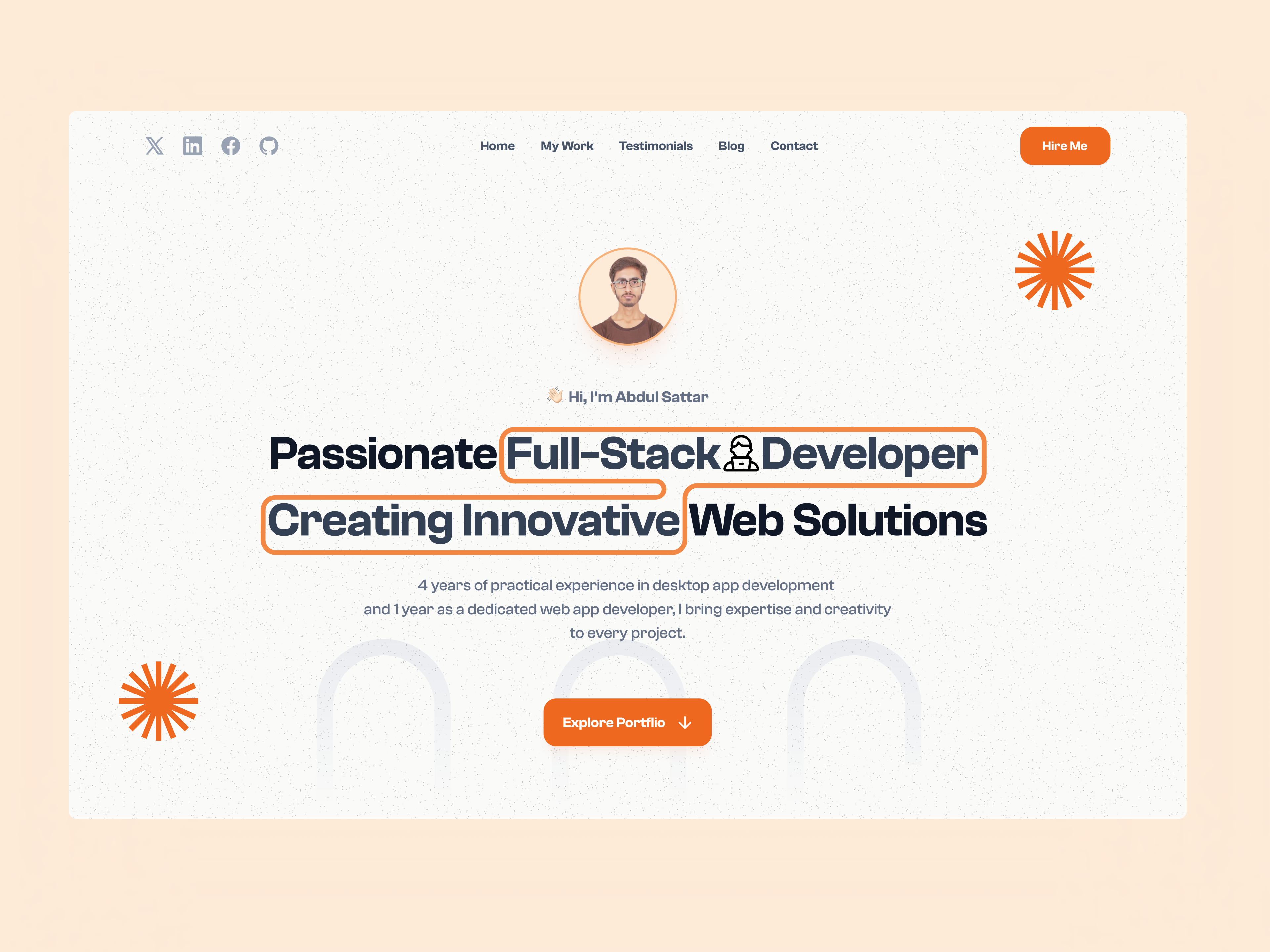 Portfolio Website Design - Full Stack Developer by Ahmed Jamal on Dribbble