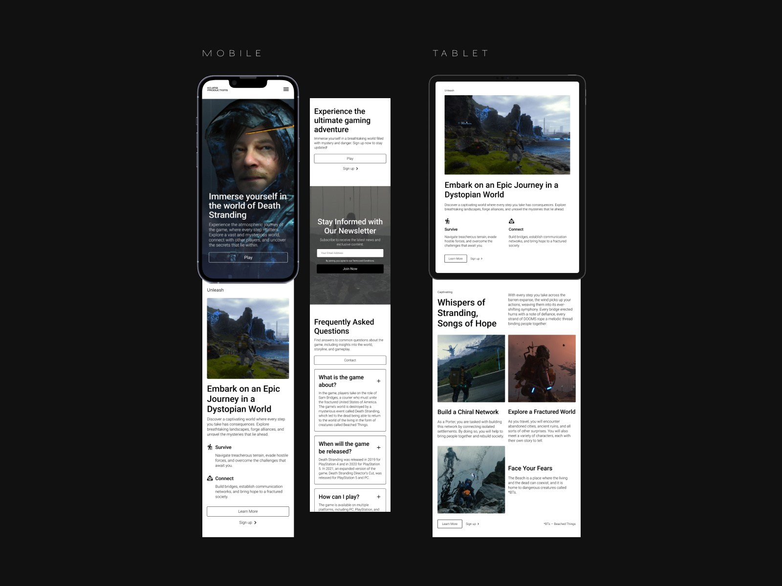 Death Stranding web store redesign by Tridle on Dribbble