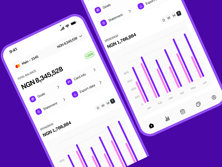 Account balance UI by Fawwaz (Waaz) Alli-Balogun on Dribbble