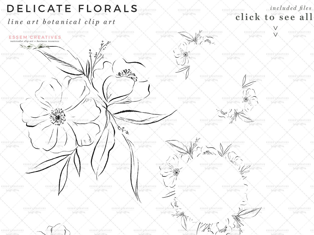 Delicate Line Art Floral Clipart By Sneha On Dribbble delicate-line-art-floral-clipart-by-sneha-on-dribbble