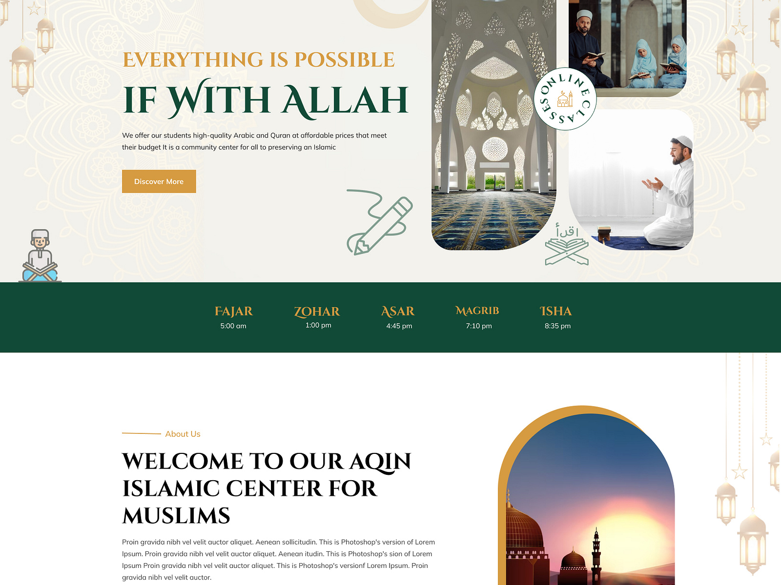 Islamic Website Template by Md. Irak on Dribbble