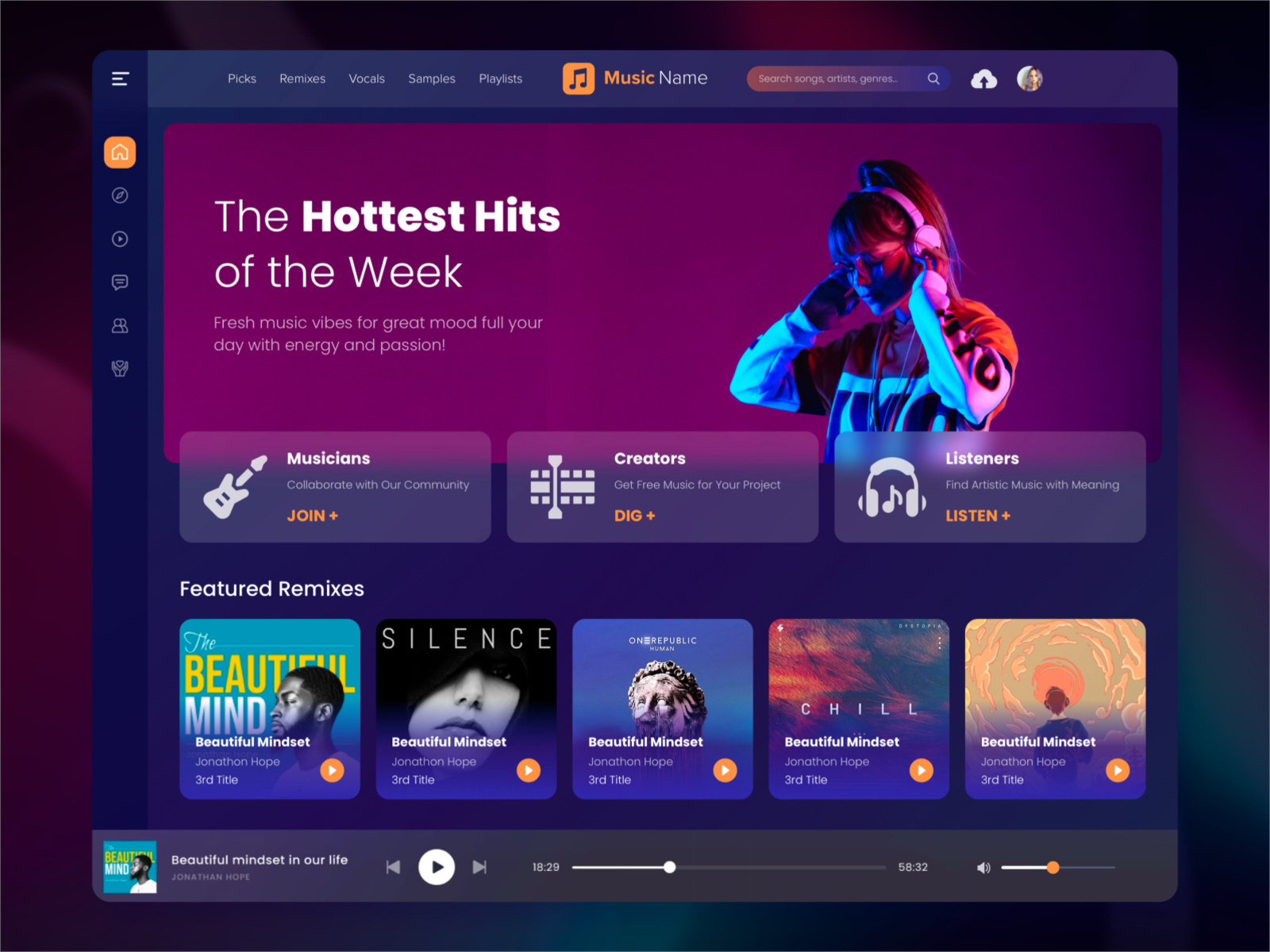 My Music Web App Design by Cygnus Bit on Dribbble
