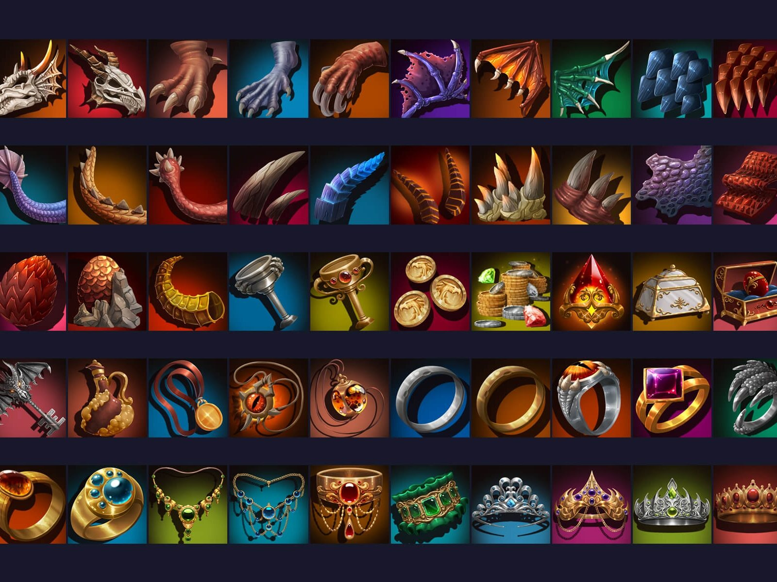 Free RPG Dragon Loot Icons by 2D Game Assets on Dribbble