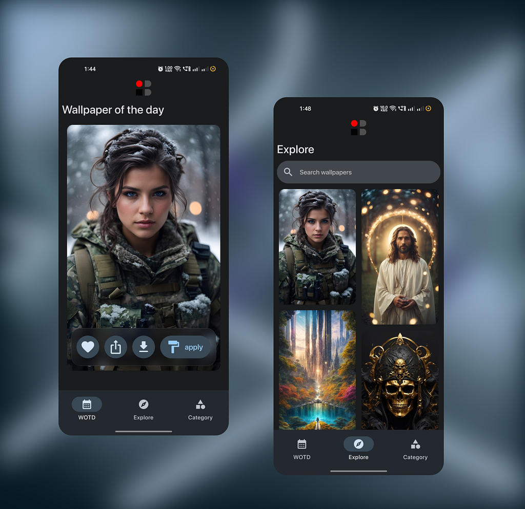 Wallpaper App UI by ITSJATIN on Dribbble