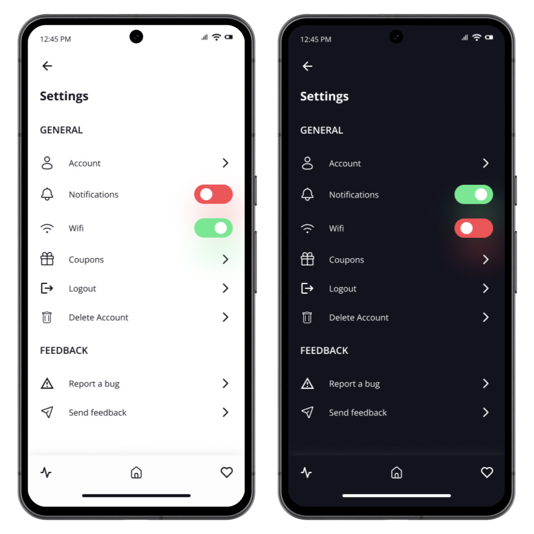 Setting Page Light Mode & Dark Mode by Nikunj Designer on Dribbble