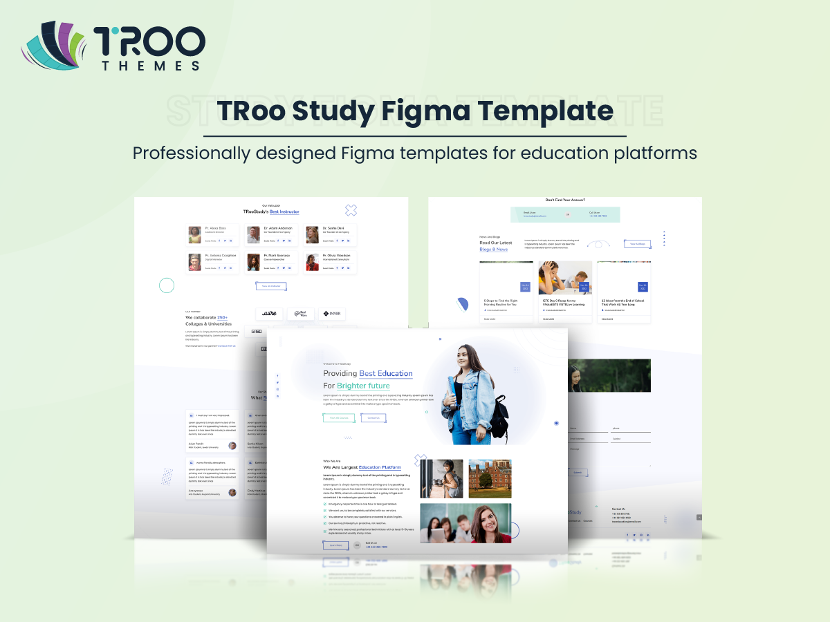 Figma Template Design for Educational Website by TRooThemes on Dribbble