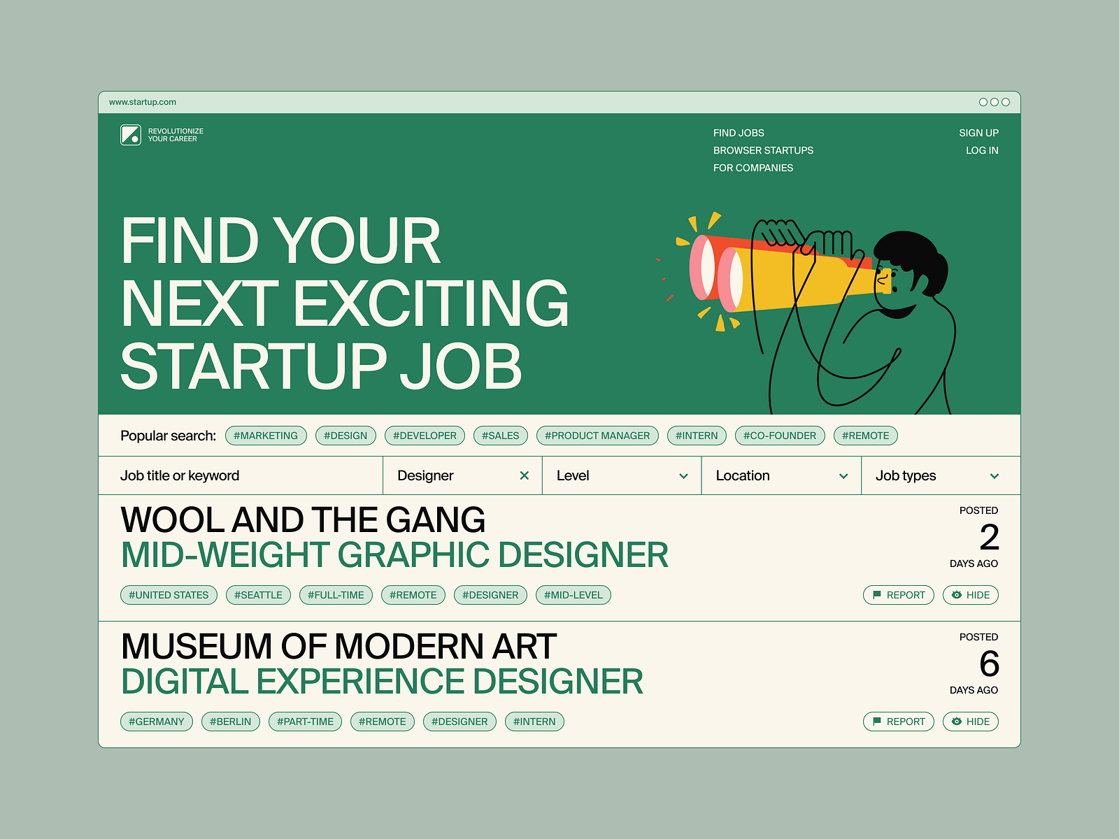 Job Search - Website Concept by V. Alipov on Dribbble