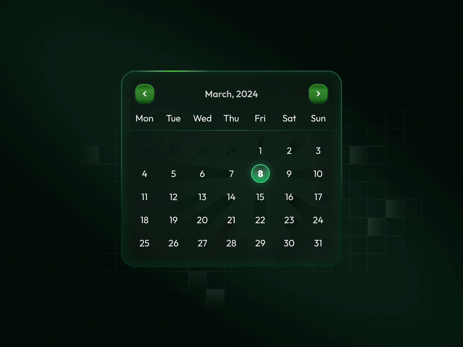Calendar UI Design by Jarred Fourie on Dribbble