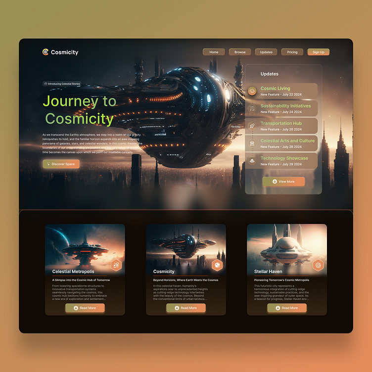 Landing Page - Cosmicity (Dark mode) by Temitope Olajide on Dribbble