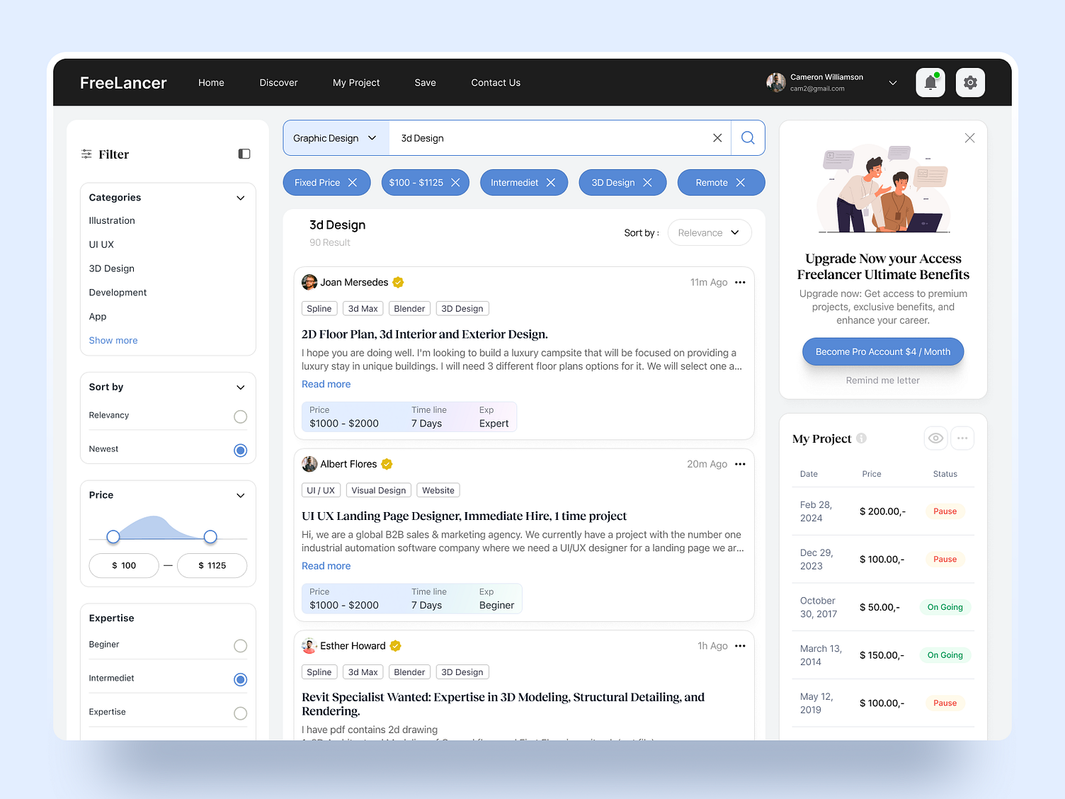 Freelance - Dashboard Concept by Vektora UIUX for Vektora on Dribbble