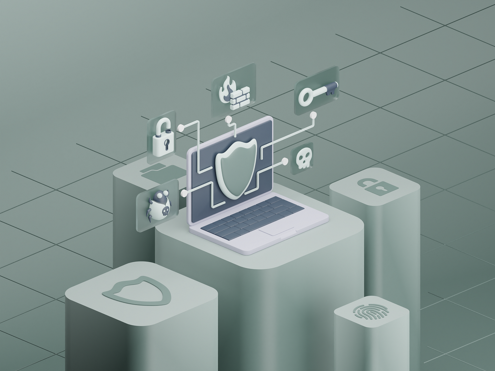 3D Cybersecurity by Iconfield Studio on Dribbble
