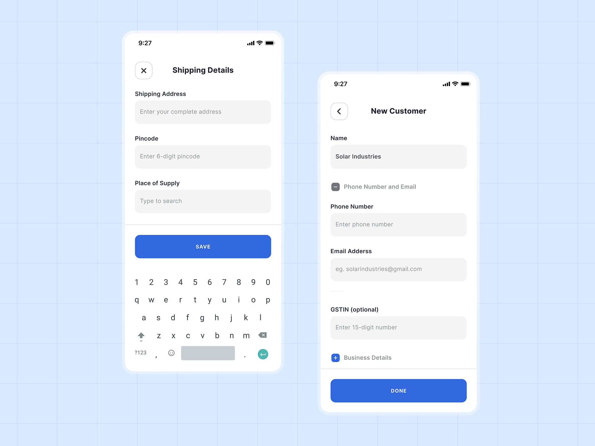 Mobile app - Input fields by Hari Teja for turingLabs on Dribbble