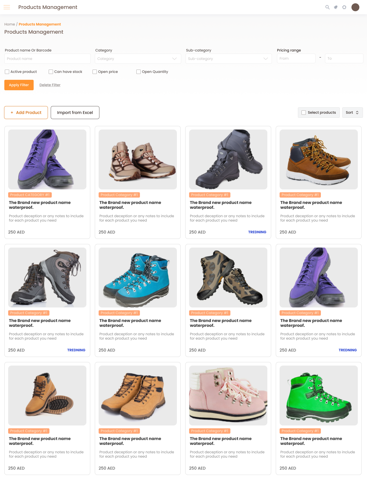 Product management UI design by Sipua on Dribbble