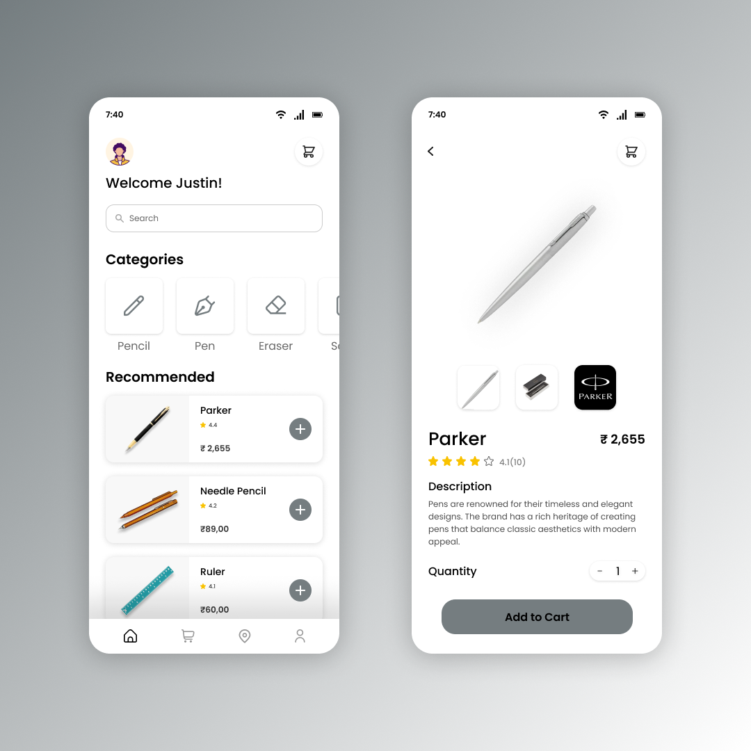 Stationary Mobile App by Mano Selva Vijay D.A. on Dribbble