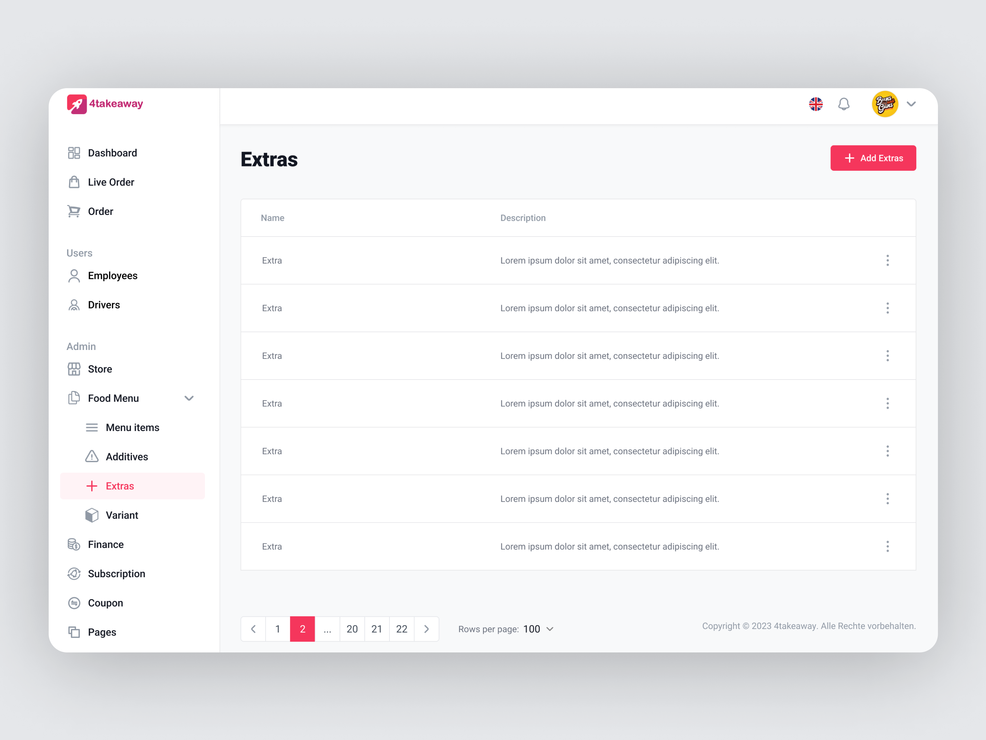 Food Menu Dashboard Design by Daniel Barr for Luminalogik on Dribbble