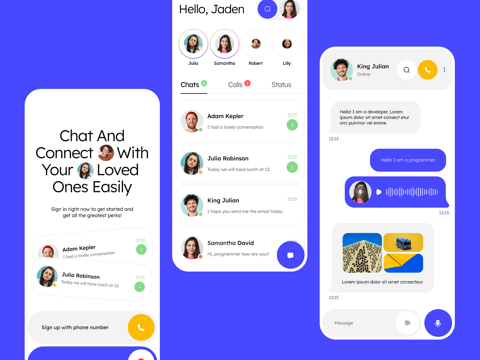 Chat App UI by Nexique on Dribbble