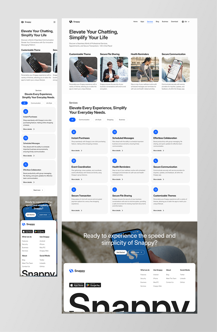 Snappy - Services Page (Responsive) by Rizal for Kretya Studio on Dribbble