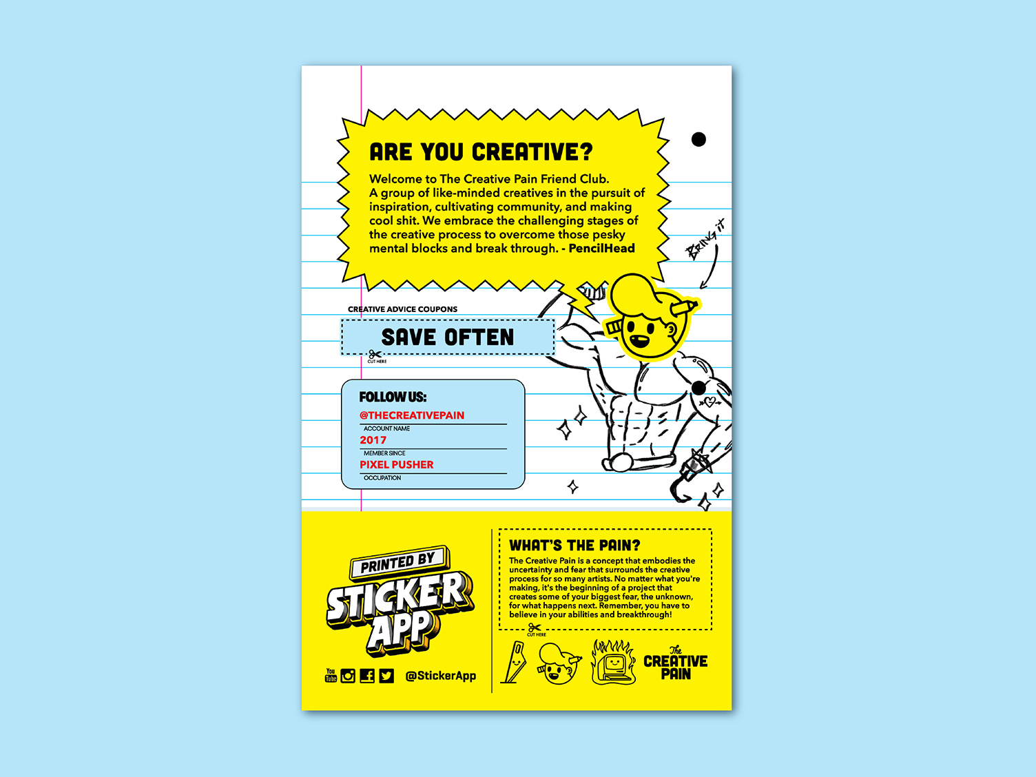 The Creative Pain sticker sheet - Back by Tyler Pate on Dribbble