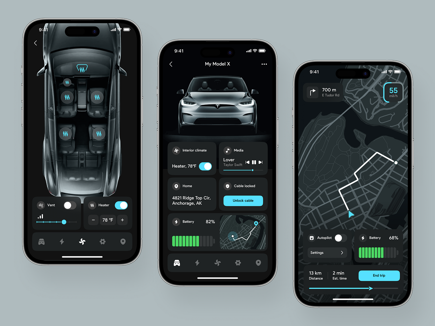 Electric Vehicle Mobile App Concept by Ronas IT | UI/UX Team on Dribbble