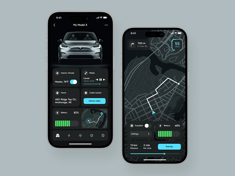 Electric Vehicle Mobile App Concept by Ronas IT | UI/UX Team on Dribbble