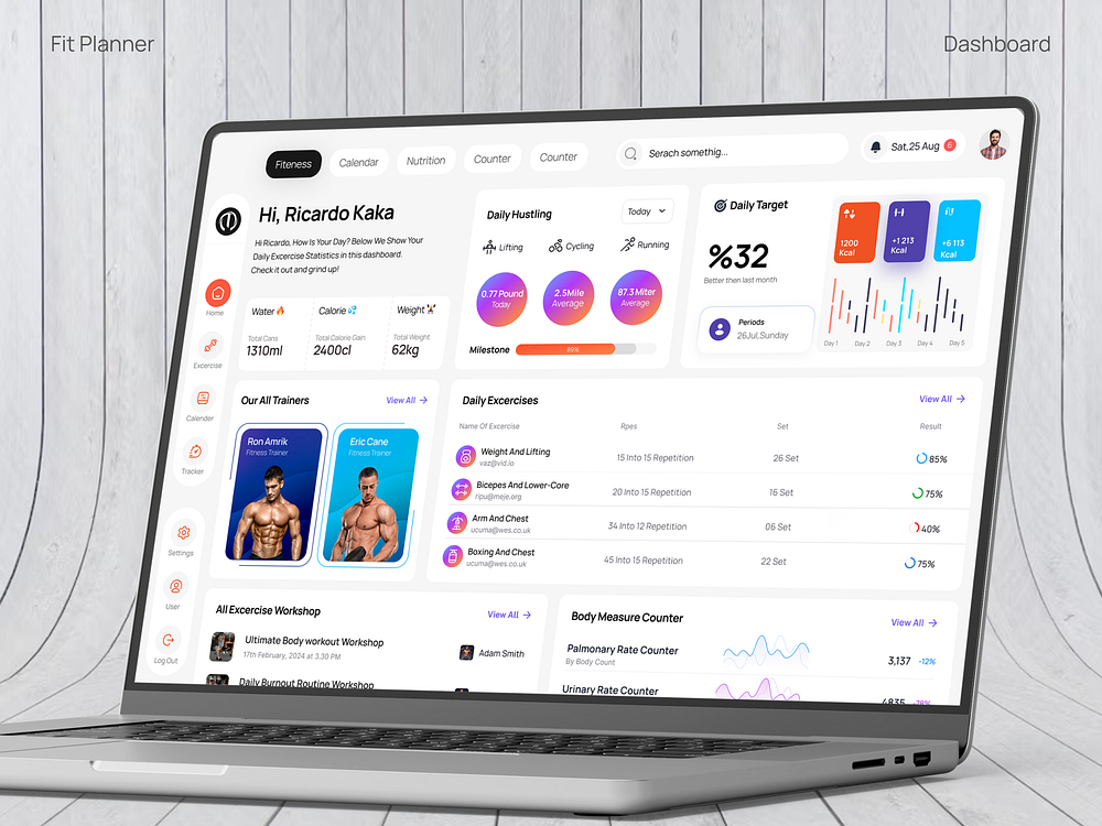 Fitness Dashboard designs, themes, templates and downloadable graphic ...