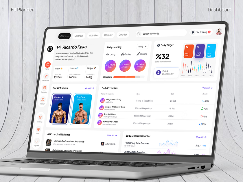 Fitness Dashboard designs, themes, templates and downloadable graphic ...