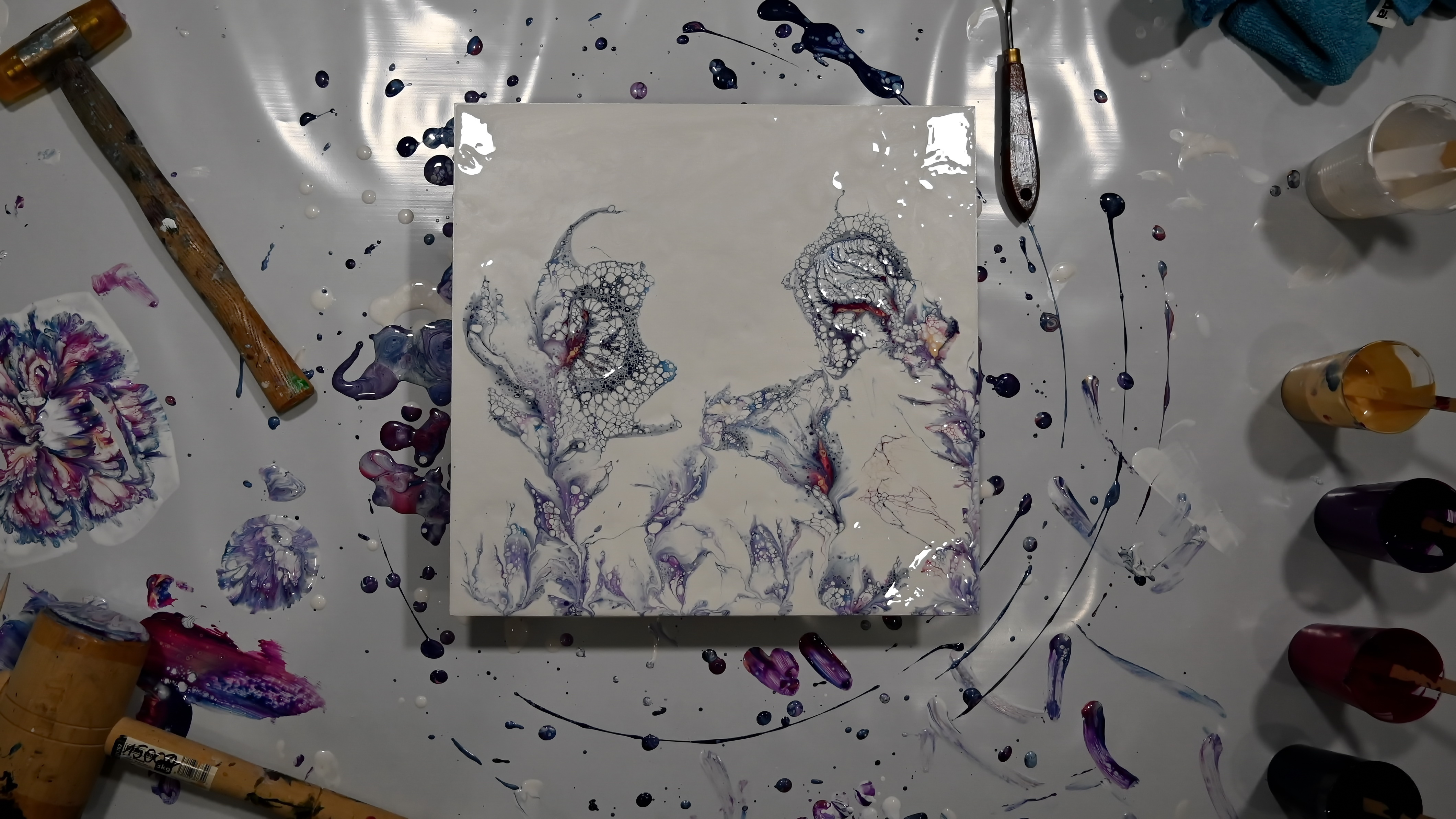 Fluid Painting EXTREME💥! Smashing Paint with a Mallet 🔨🎨 by Fiona Art ...