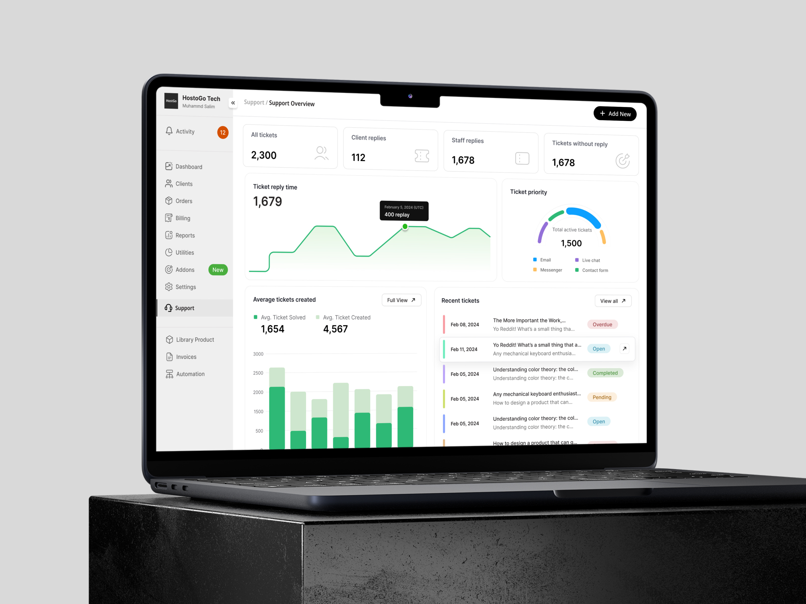 Support Ticket System Software UI UX by Muhammad Salim for Sadax Studio ...