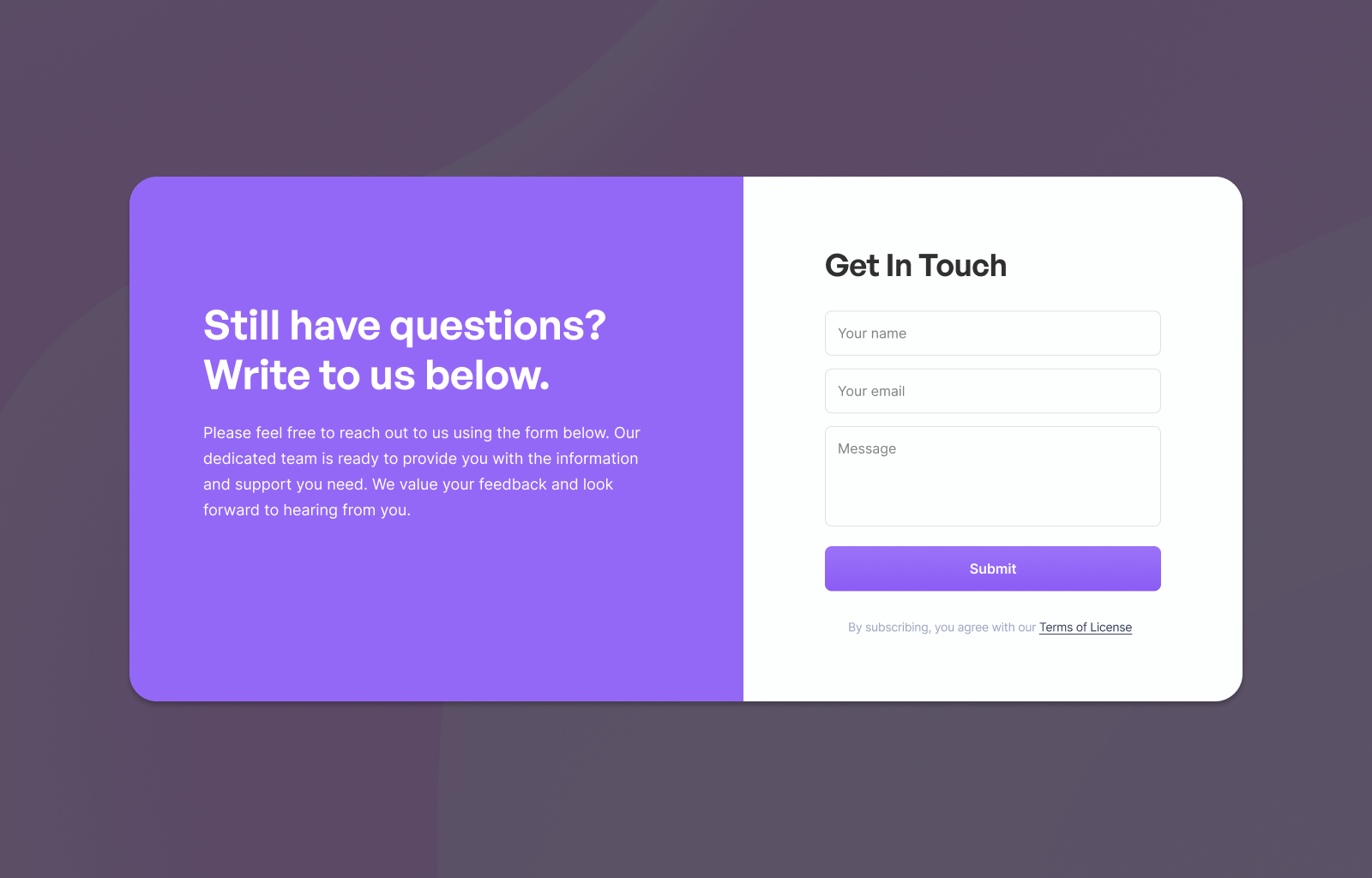 Get In Touch Form designs, themes, templates and downloadable graphic ...