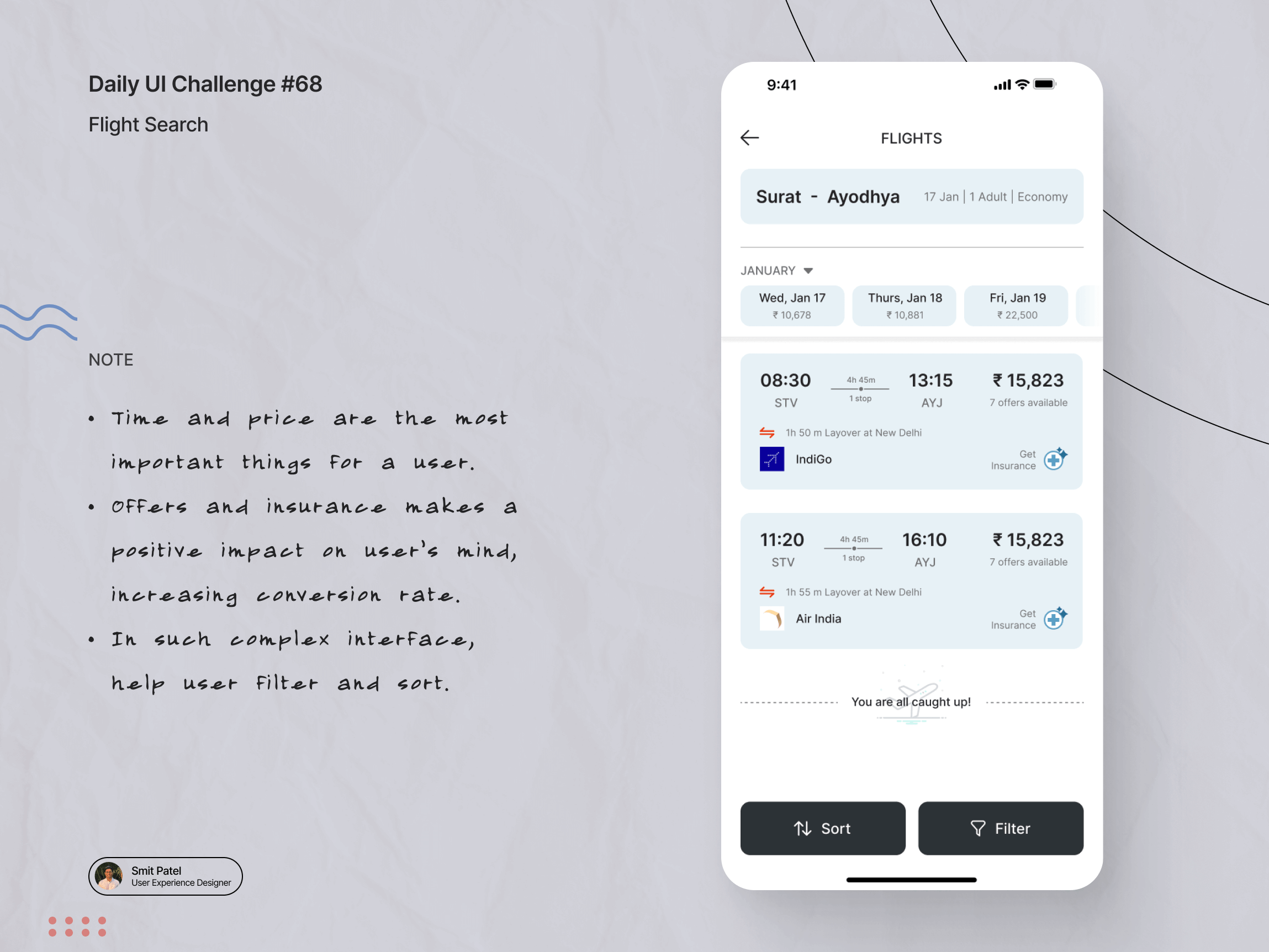 Daily UI #68 Flight search by Smit Patel on Dribbble