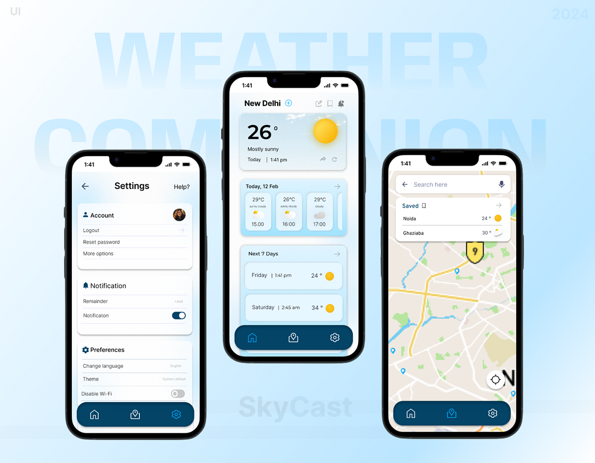 Weather App UI by Manoj Kumar on Dribbble