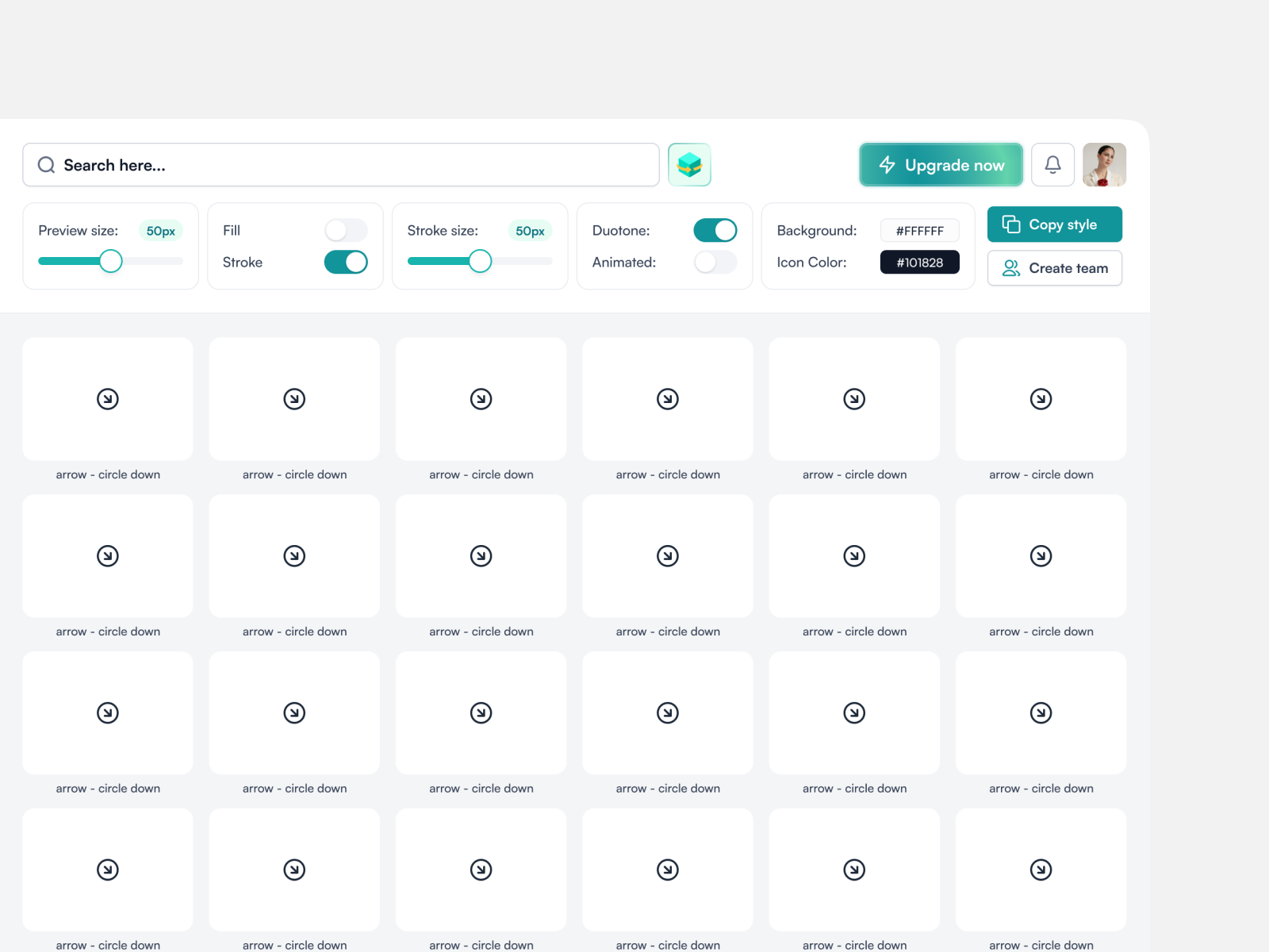 Icon Library Web Application - Home page by Md Manjurul Islam on Dribbble