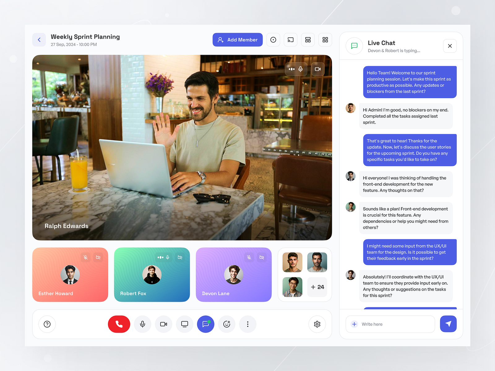 Video Conference Applications UI Design Concept by Nazmul Haque Shanto ...