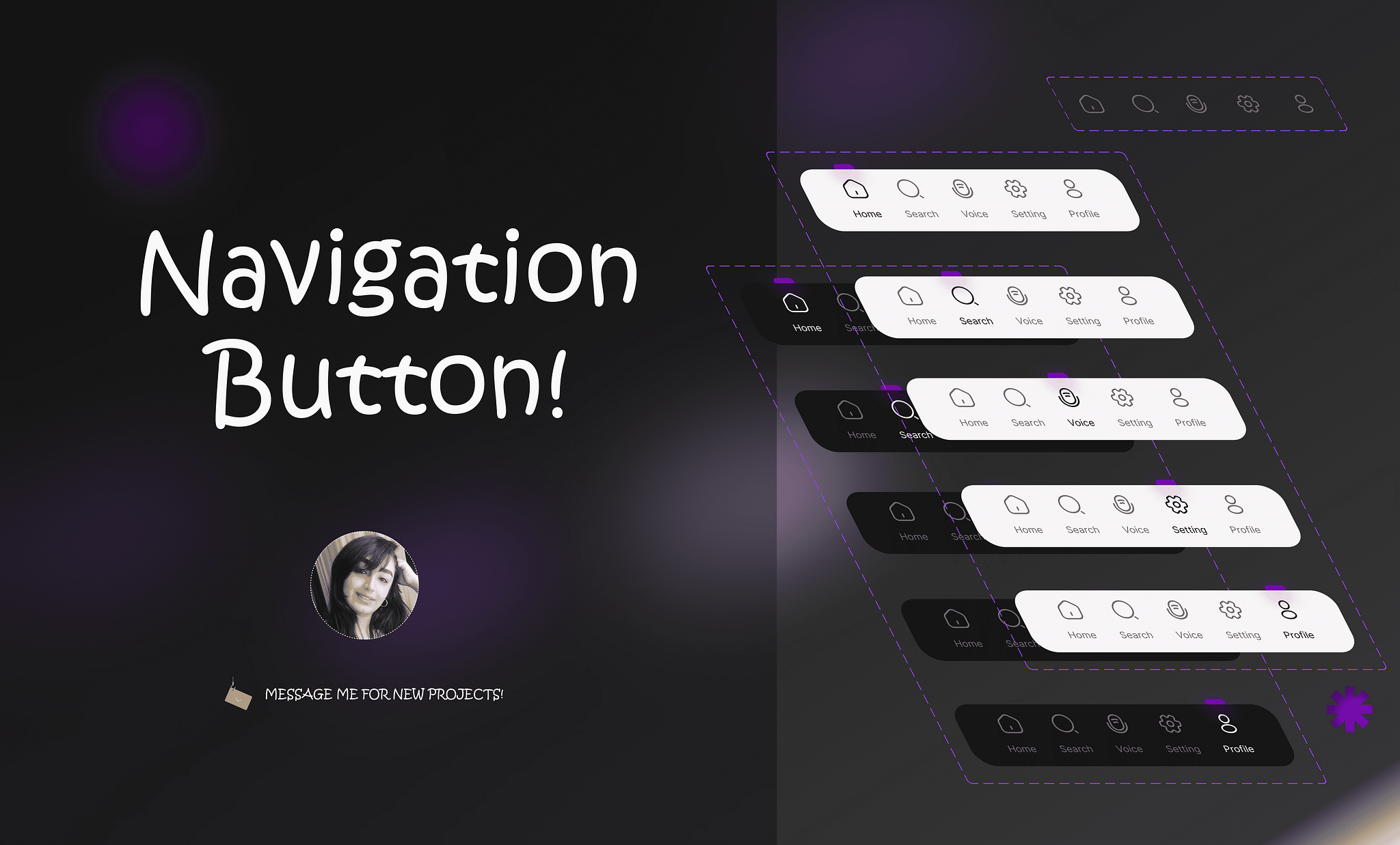 Cute Navigation Button! by Nana Ghalebi _ UXUI Design on Dribbble