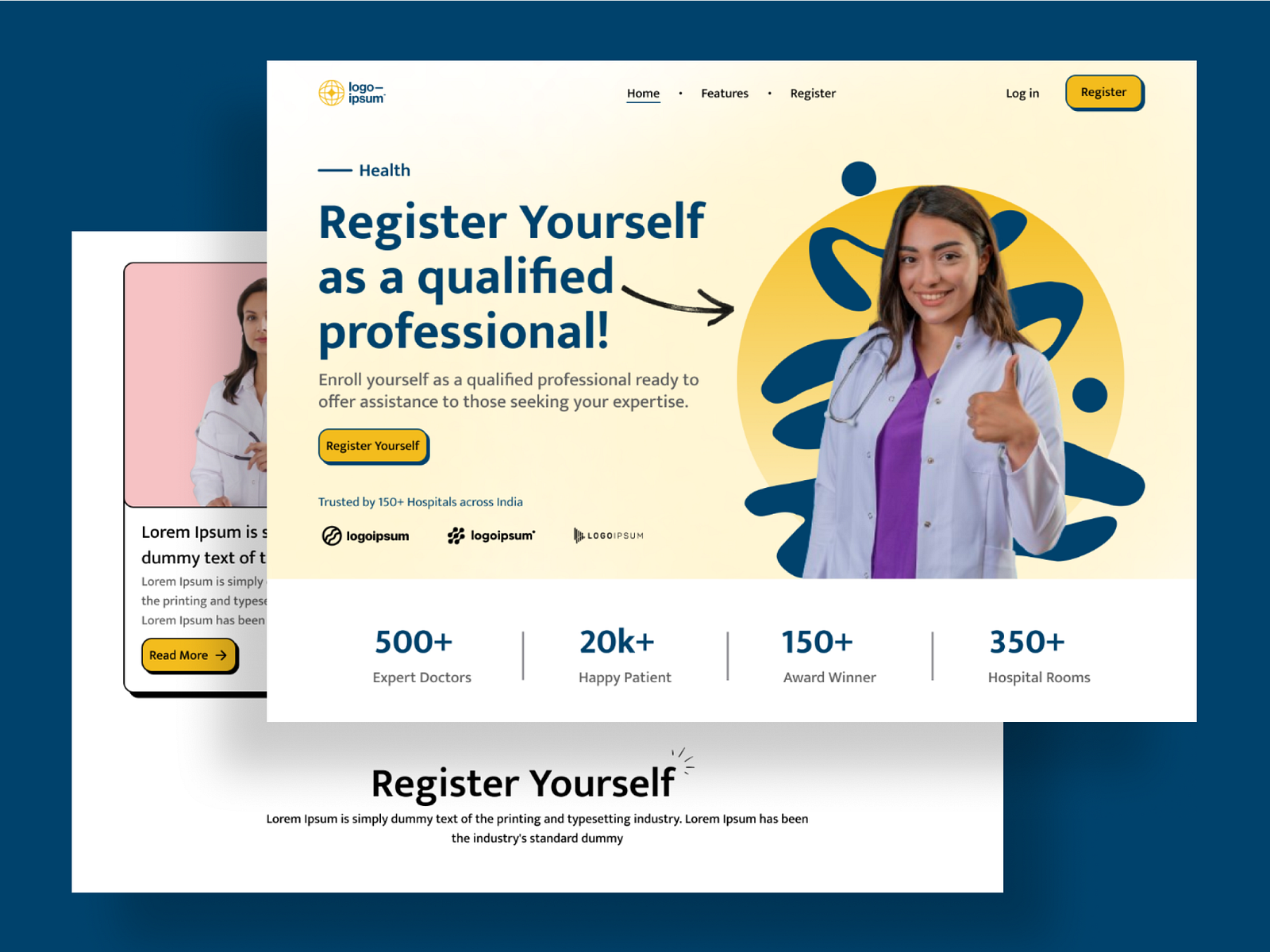 Doctor Registration Web Design by Shubham Singh Tomar on Dribbble